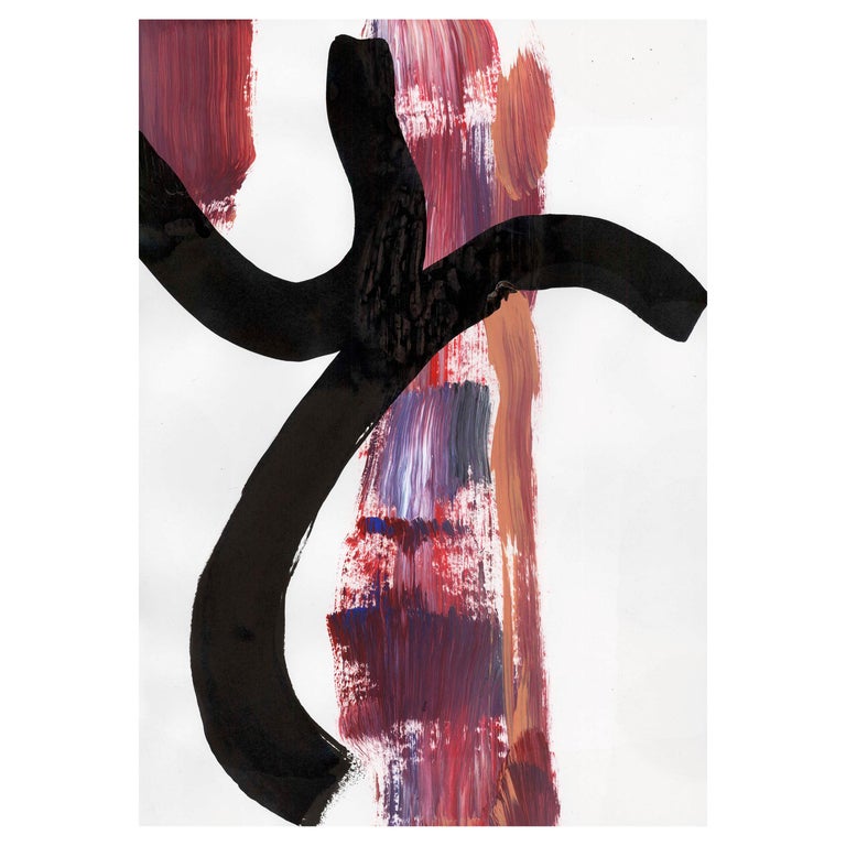 Contemporary Monument Forms Abstract Art Print with warm Mauve For Sale ...