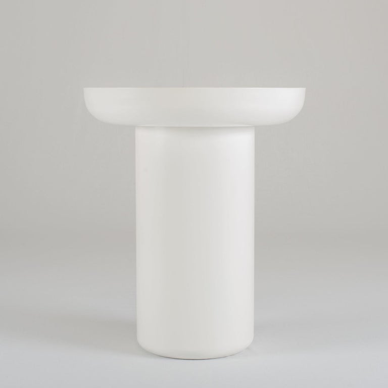 Contemporary Mood Side Table in White and Copper For Sale at 1stDibs