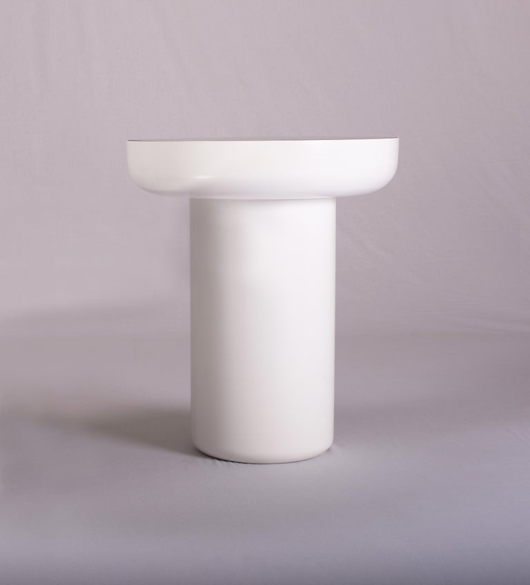Contemporary Mood Side Table in White and Copper For Sale at 1stDibs