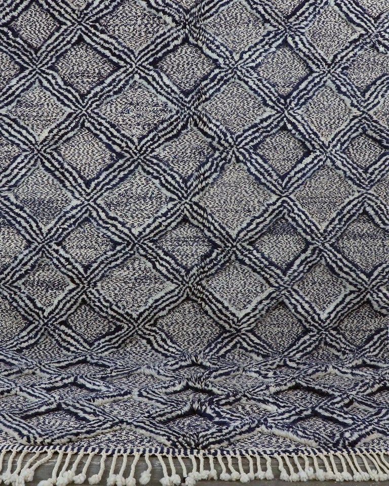 Contemporary Moroccan Rug with Diamond Trellis, High and Low Texture ...