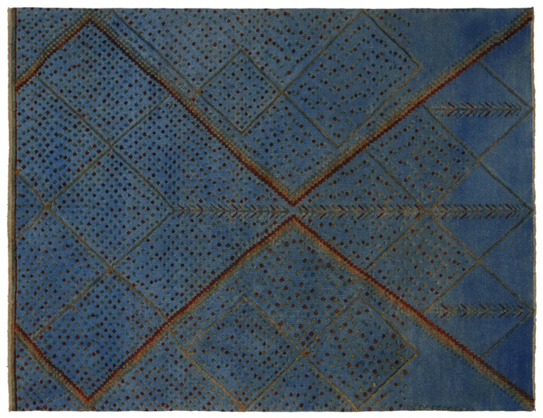 Contemporary Moroccan Style Overdyed Rug, High and Low Texture Rug For ...