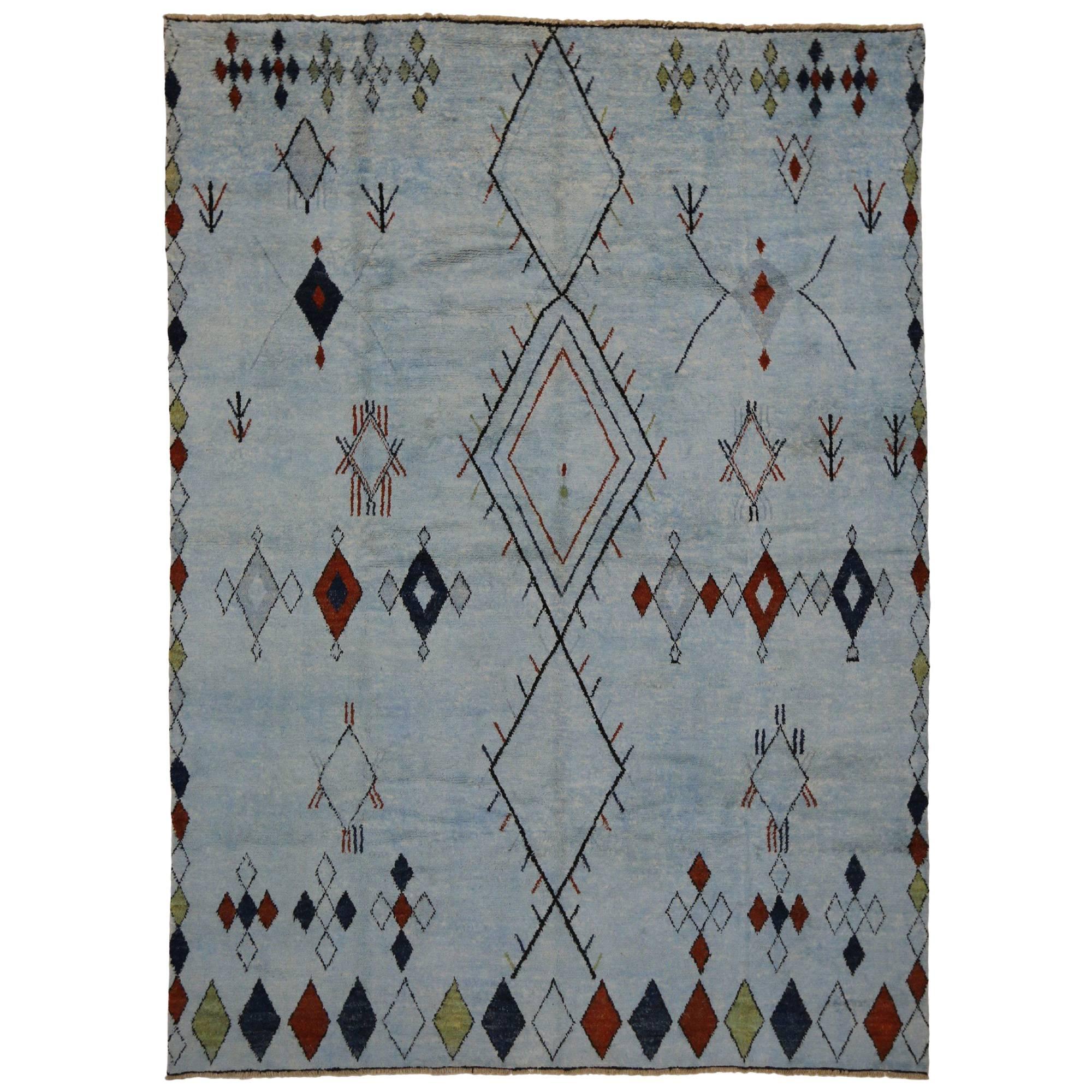 Nice Geometrical Design Berbere Moroccan Rug For Sale at 1stDibs