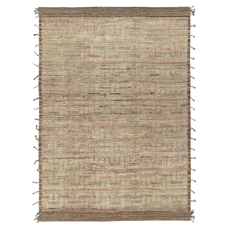 Rug and Kilim's Contemporary Moroccan Style Rug in White, Brown and ...