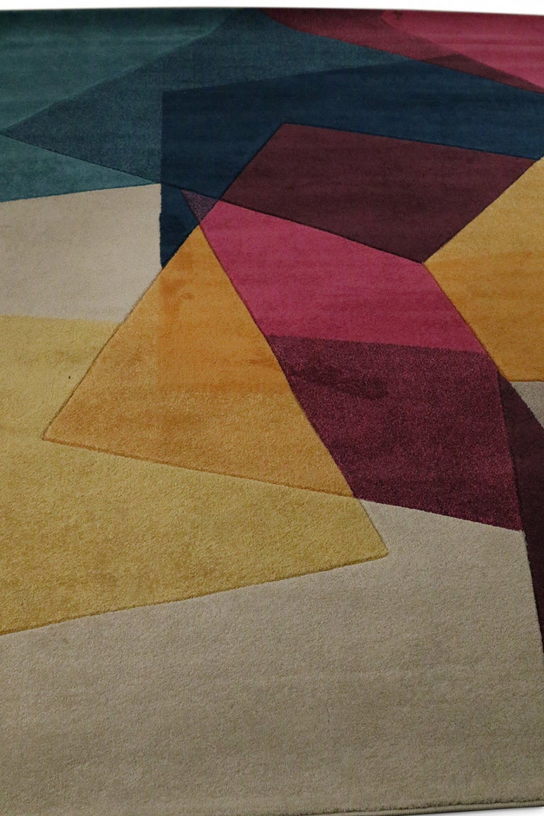 Contemporary Multi-Colored Geometric Pattern Area Rug For Sale at ...