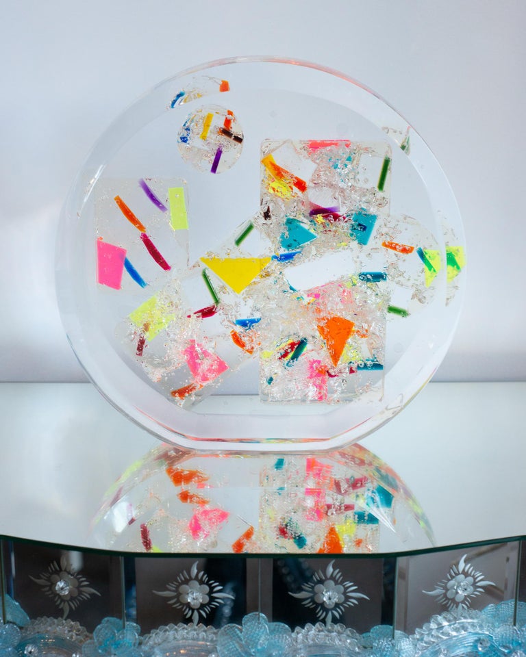 Contemporary Large Multi-Colored Acrylic Round Sphere Sculpture For ...