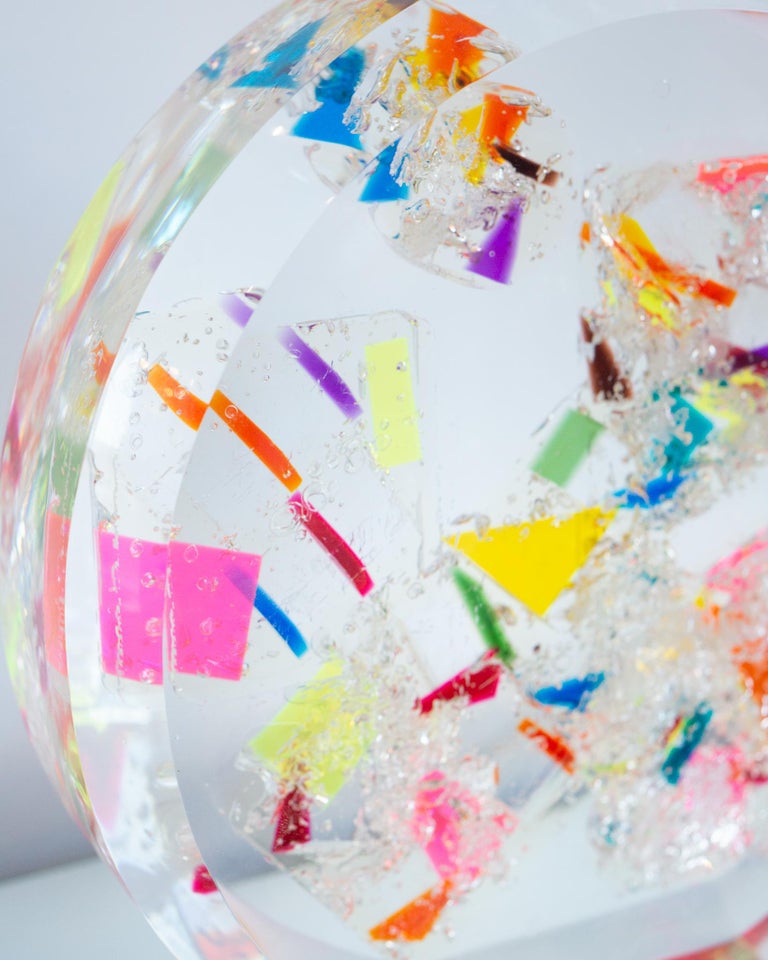 Contemporary Large Multi-Colored Acrylic Round Sphere Sculpture For ...