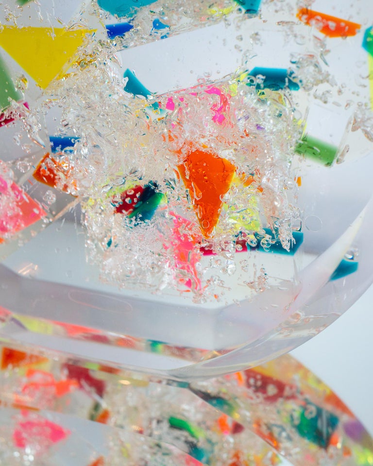 Contemporary Large Multi-Colored Acrylic Round Sphere Sculpture For ...