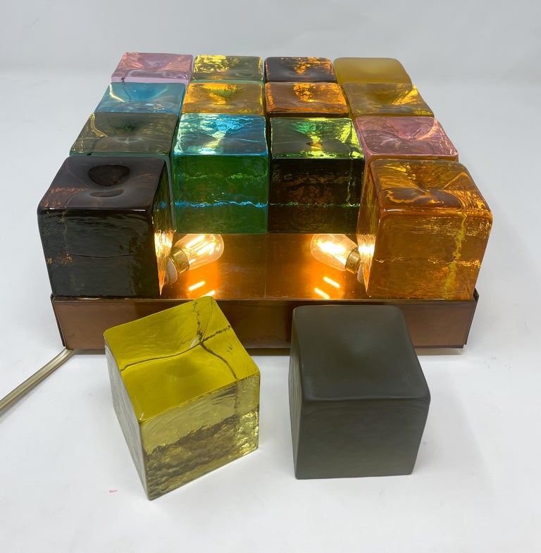 Contemporary Murano Glass Table Lamp, in the Style of Guisto Toso ...