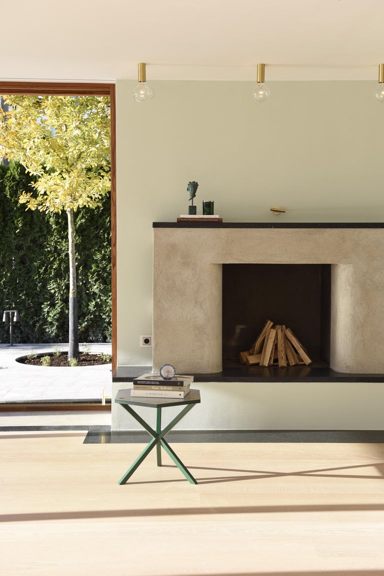 Contemporary Neb Hexagonal Side Table with Metal Top and Legs by Per ...