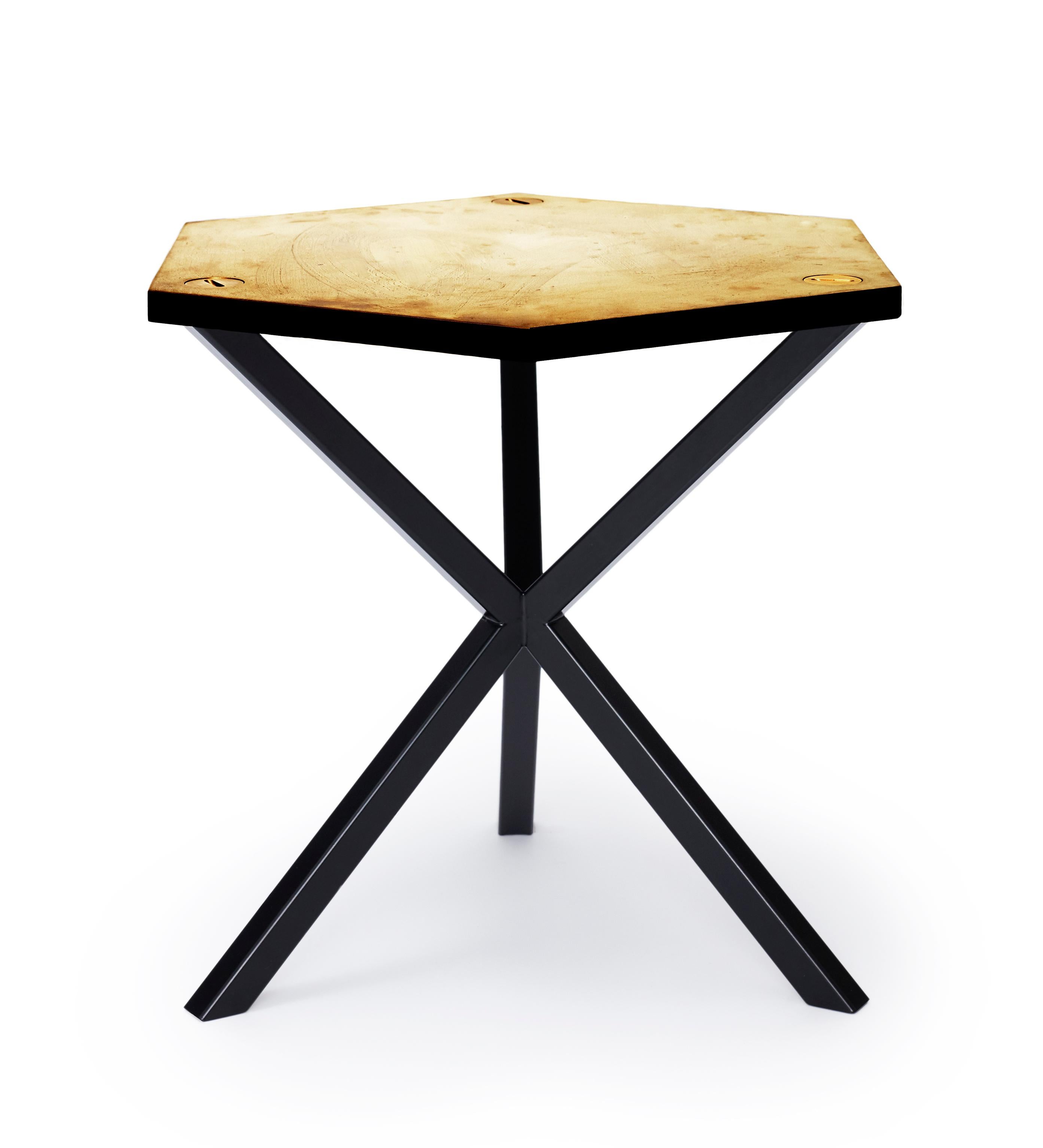 Contemporary Neb Hexagonal Side Table with Metal Top and Legs by Per Soderberg For Sale at 1stDibs