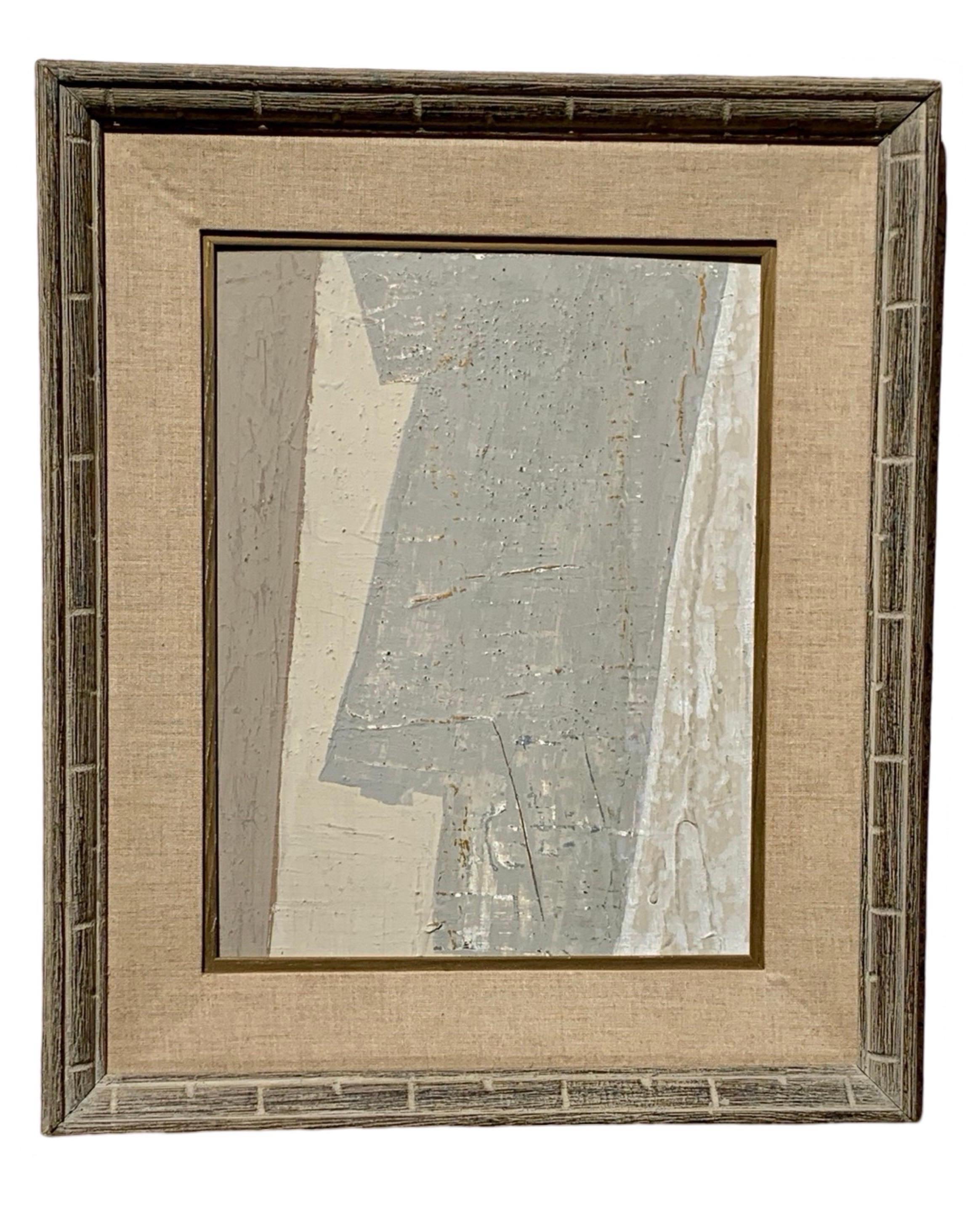Contemporary Neutral Color Mixed-Media Abstract Vintage Frame by Artist ...