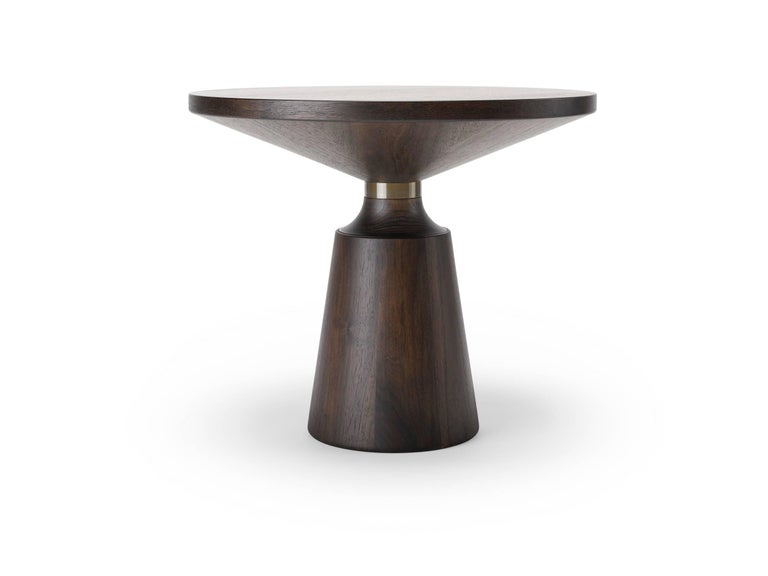 Contemporary Nicole Occasional Table In Black Lacquered Walnut And