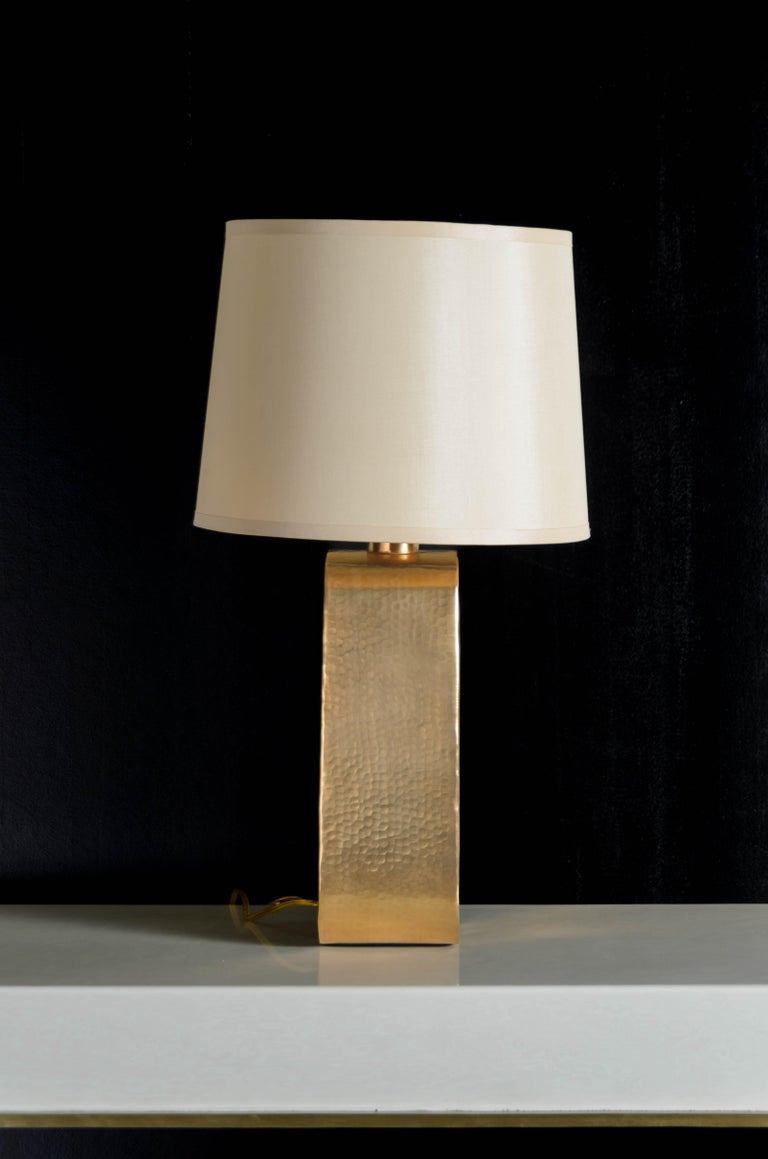 Contemporary "O" Table Lamp in 24K Gold Plate by Robert Kuo, Hand ...