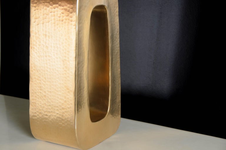 Contemporary "O" Table Lamp in 24K Gold Plate by Robert Kuo, Hand ...