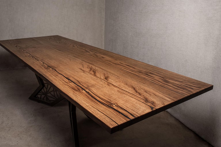 Contemporary Oak Dining Table For Sale at 1stDibs