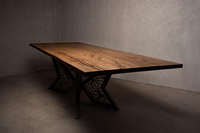 Contemporary Oak Dining Table For Sale at 1stDibs