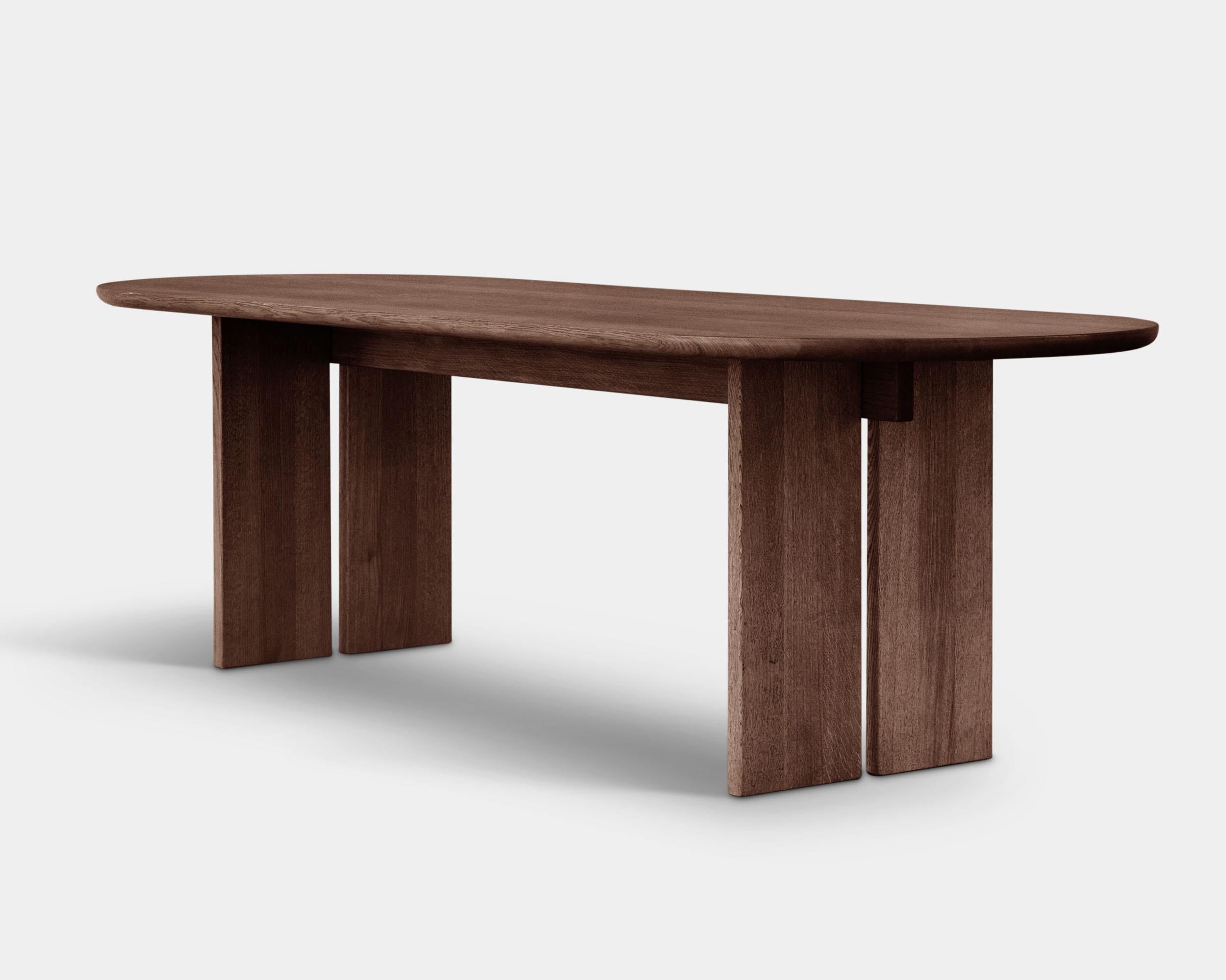 Contemporary Oak Dining Table 'TR', Fora Projects, Medium Brown, 350 cm ...