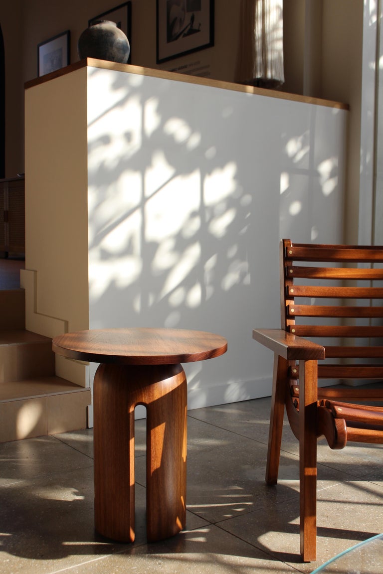 Contemporary 'Oco Side Table' by Jorge Arturo Ibarra in Solid Teak for Luteca For Sale at 1stDibs
