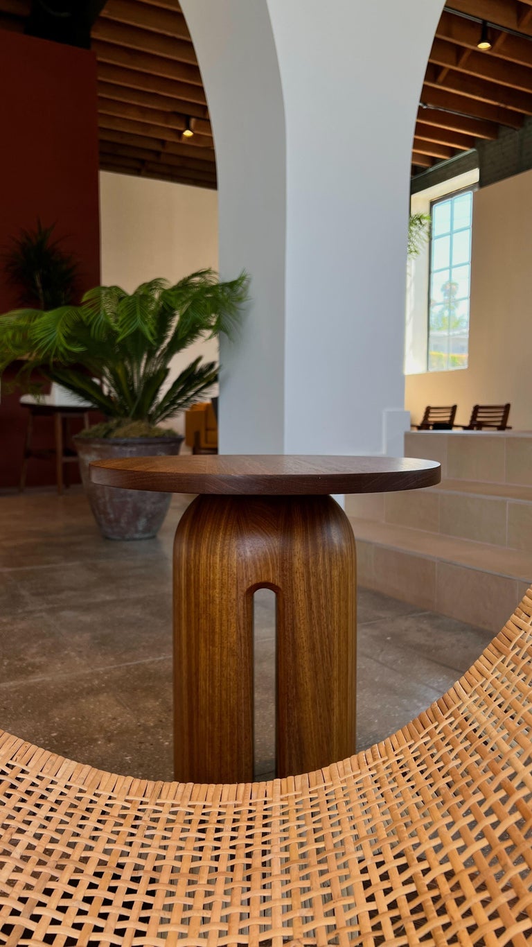 Contemporary 'Oco Side Table' by Jorge Arturo Ibarra in Solid Teak for Luteca For Sale at 1stDibs