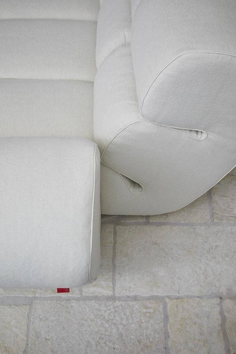 Contemporary Orange Sofa 'Palmo' by Amura Lab, Leather Old Velvet 2064 ...