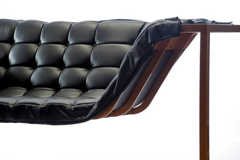 Contemporary Orbital Two-Seat Sofa with Leather Upholstery at 1stDibs