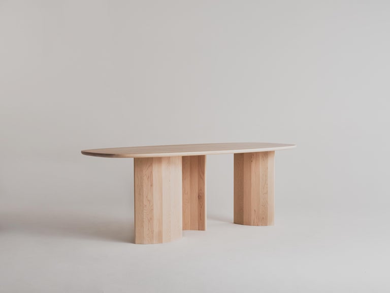 Contemporary Organic Sculptural Maple Wood Dining Table by Campagna, in ...