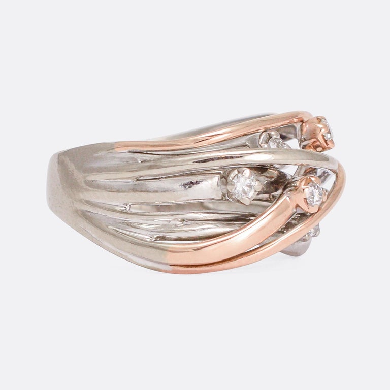 Contemporary "Organic Strands" Diamond Ring at 1stDibs