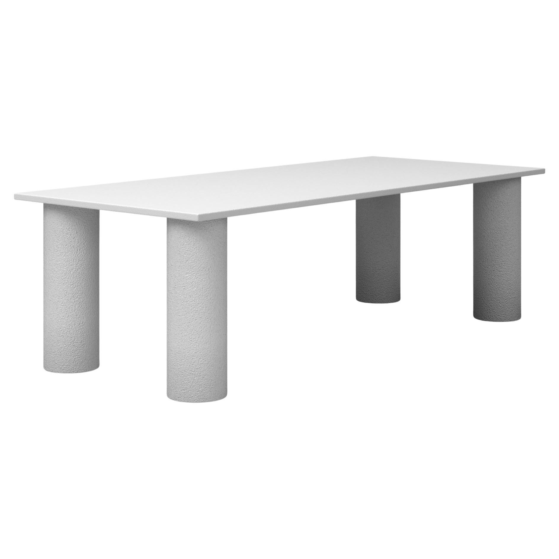 Contemporary Outdoor Table with White Grainy Texture For Sale at 1stDibs