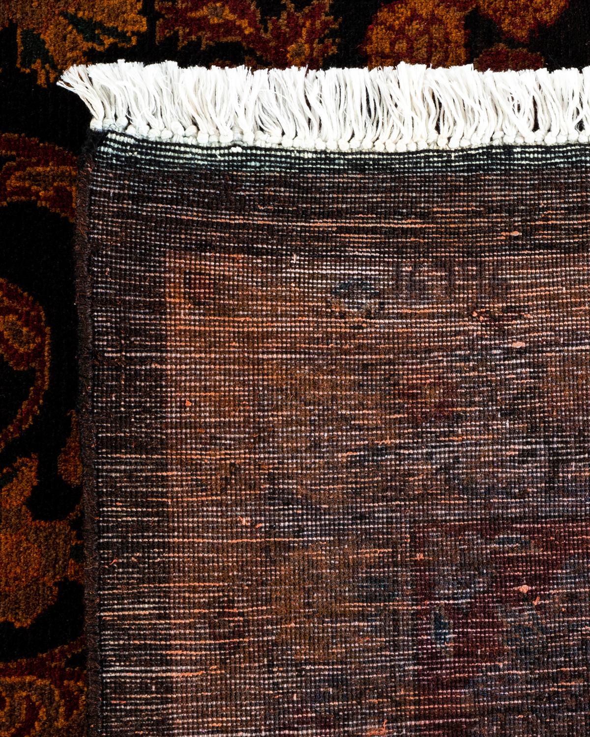 Contemporary Overdyed Hand Knotted Wool Black Area Rug For Sale at 1stDibs