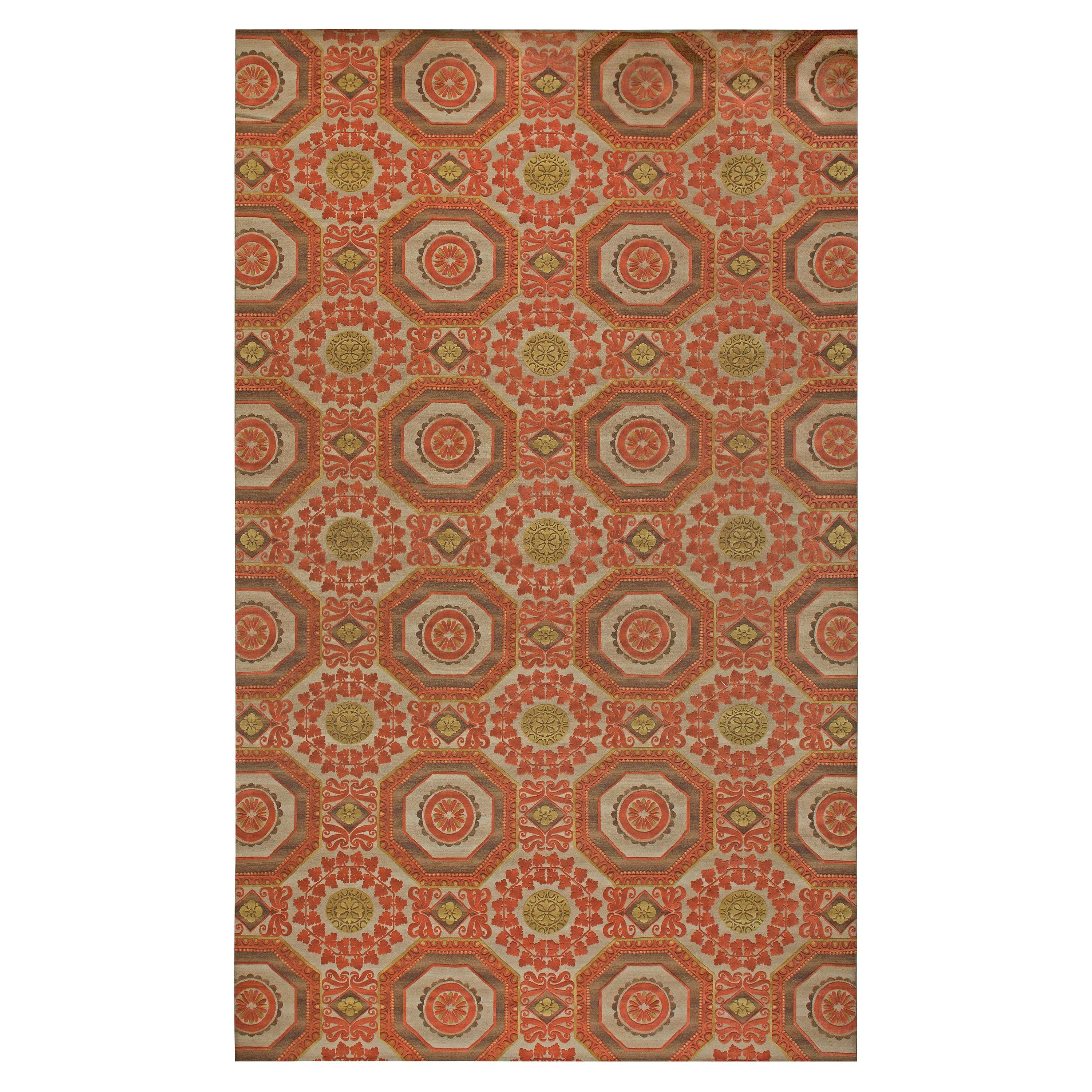 Gold, Red and Green Pattern Rug For Sale at 1stdibs