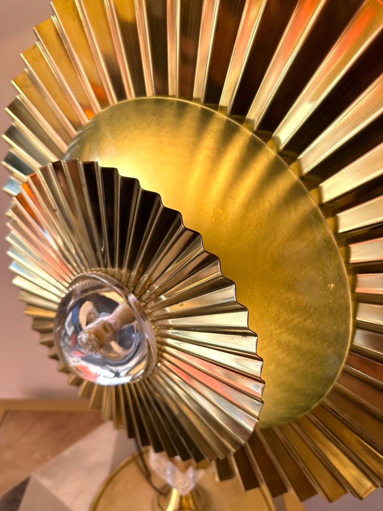 Contemporary Pair of Brass and Murano Glass Sun Lamps, Italy For Sale ...