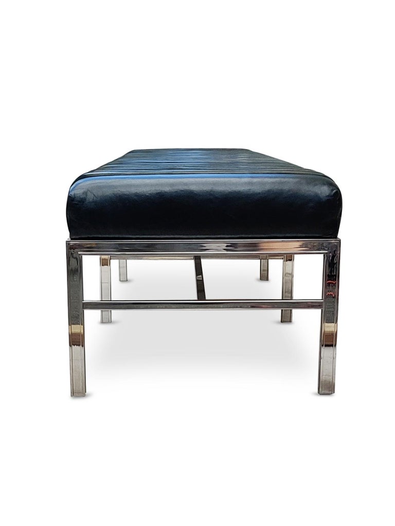 Contemporary Pair Stellar Museum Scale Quality Leather Suede Chrome ...