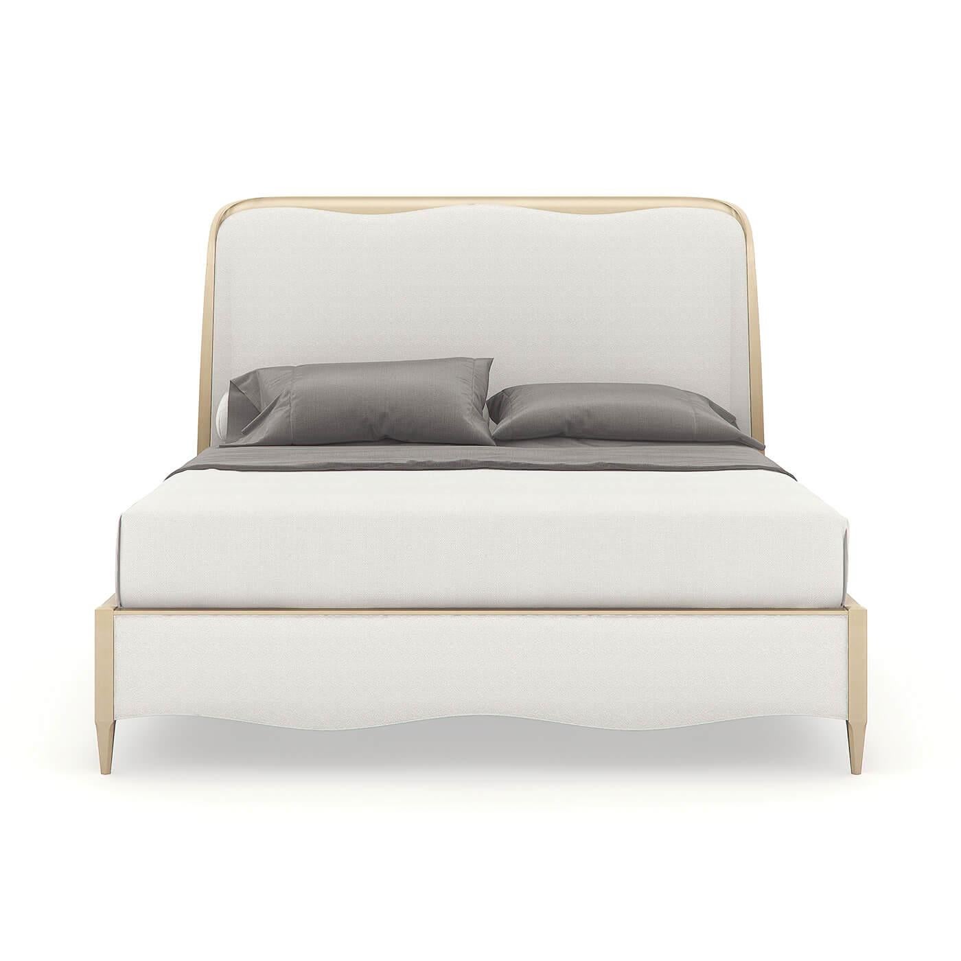 Contemporary Pearl Finish Queen Bed For Sale at 1stDibs | contemporary ...