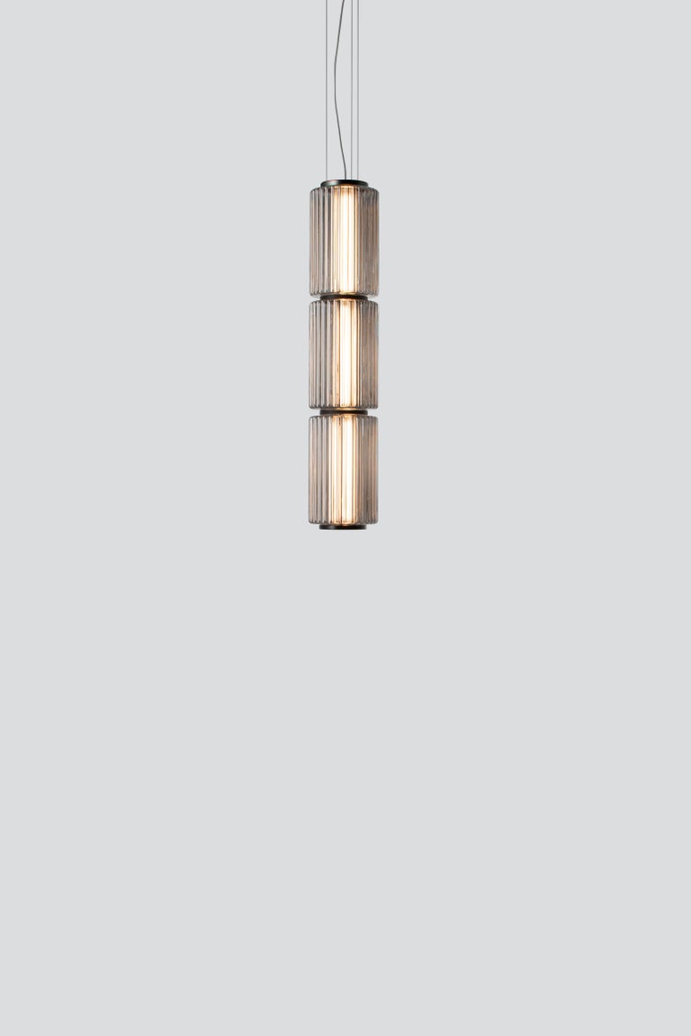 Contemporary Pendant Lamp 'Column' 175-3, Vertical, Carbon For Sale at ...