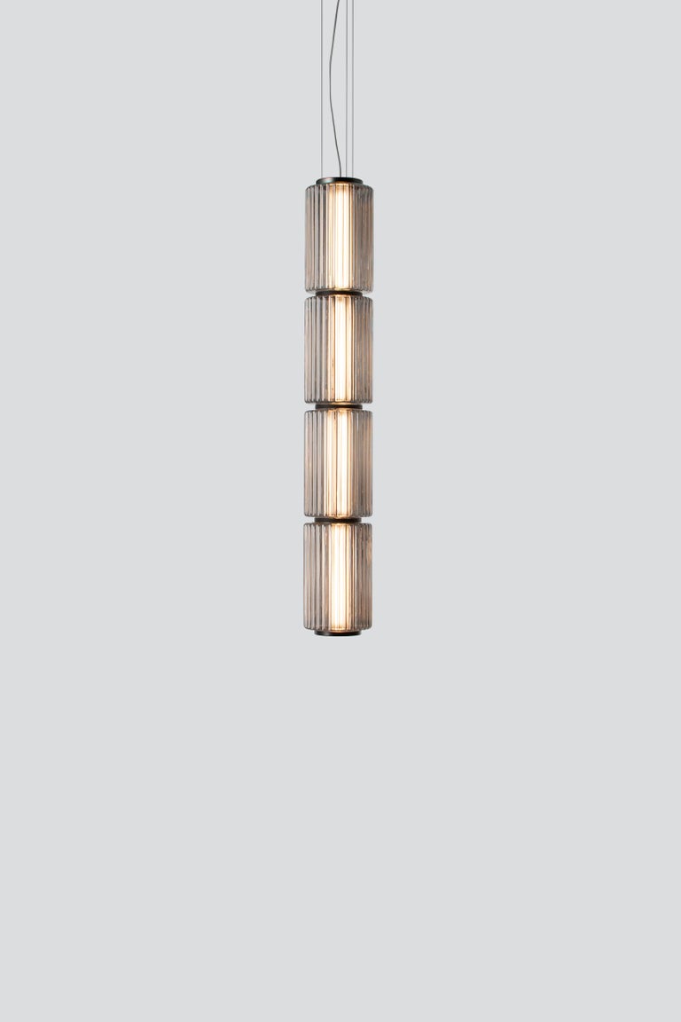 Contemporary Pendant Lamp 'Column' 175-4, Vertical, Carbon For Sale at ...