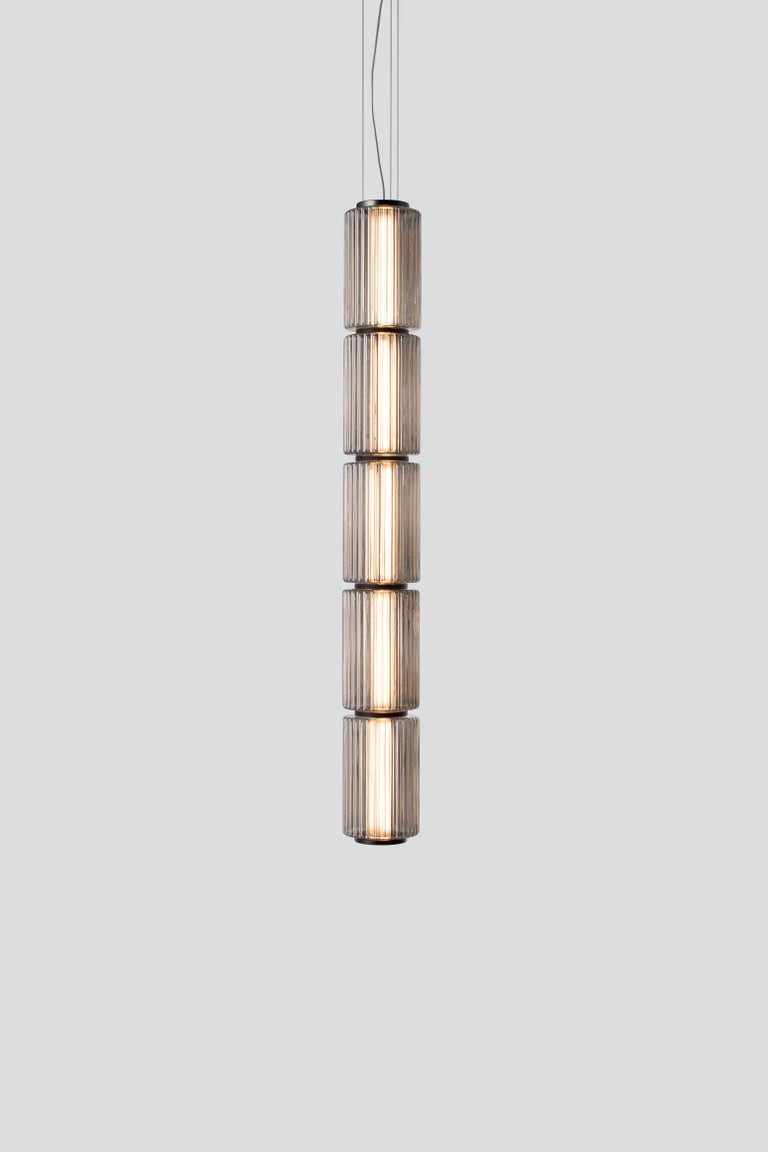 Contemporary Pendant Lamp 'Column' 175-5, Vertical, Carbon For Sale at ...