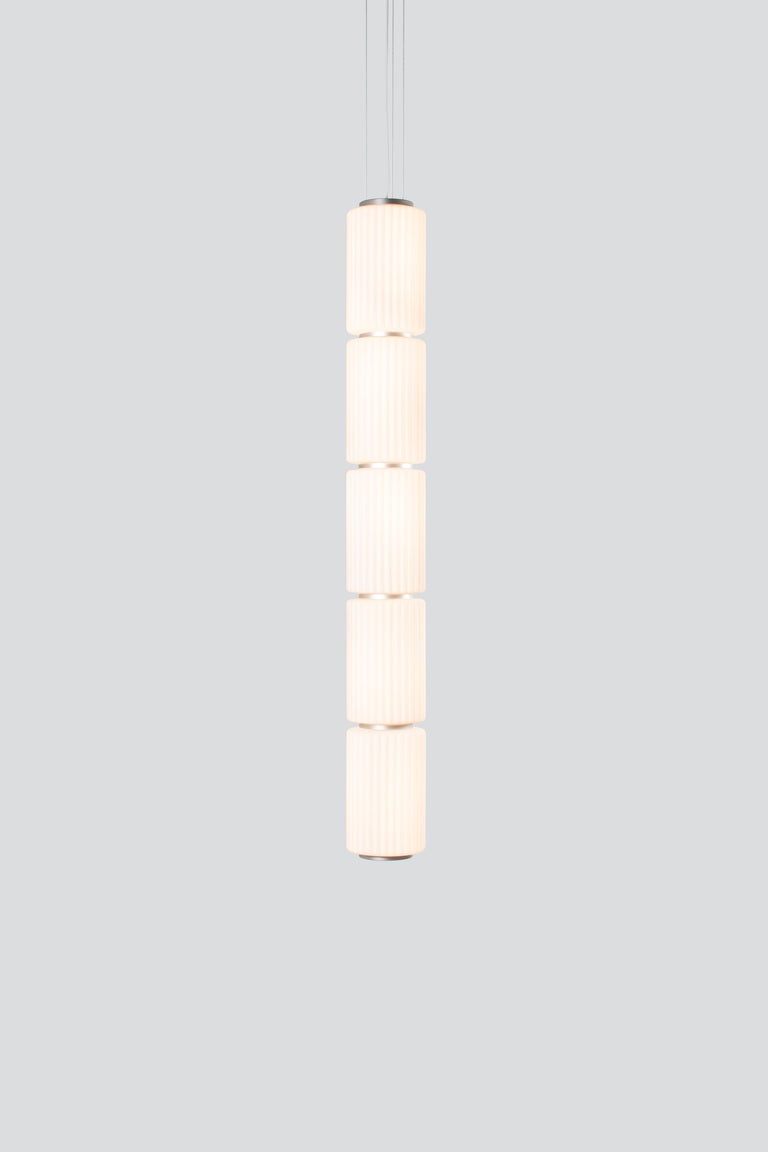 Contemporary Pendant Lamp 'Column' 175-5, Vertical, Ivory For Sale at ...