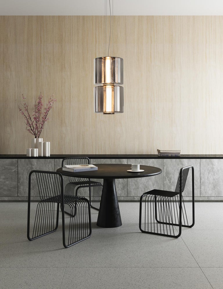 Contemporary Pendant Lamp 'Column' 175-6, Vertical, Carbon For Sale at ...