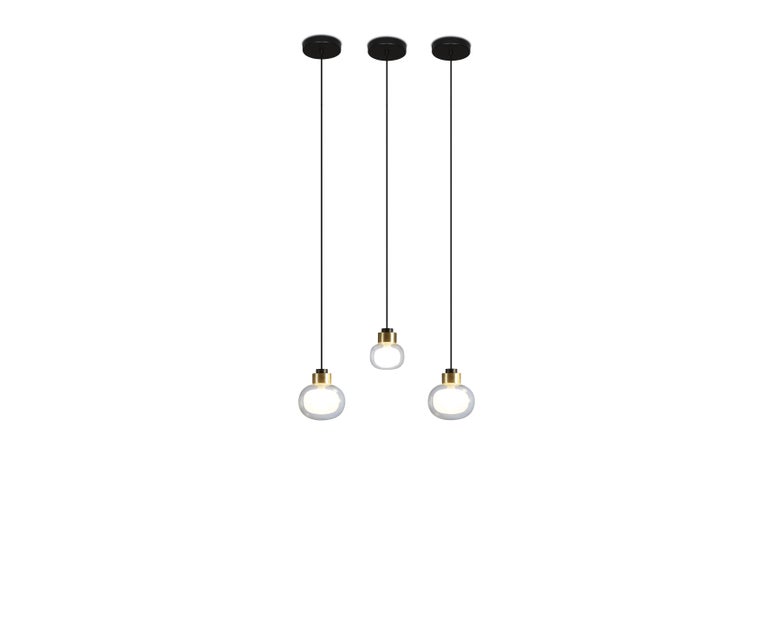 Contemporary Pendant Lamp 'Nabila 552.21' by Tooy, Black Chrome, Smoked ...