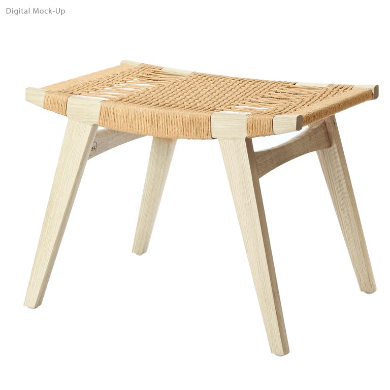 Contemporary pi Stool, Limed Oak Frame, Natural Danish Cord Seat For ...