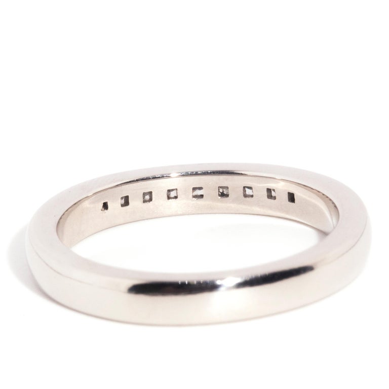 Contemporary Platinum Channel Set Princess Cut Diamond Eternity Band ...