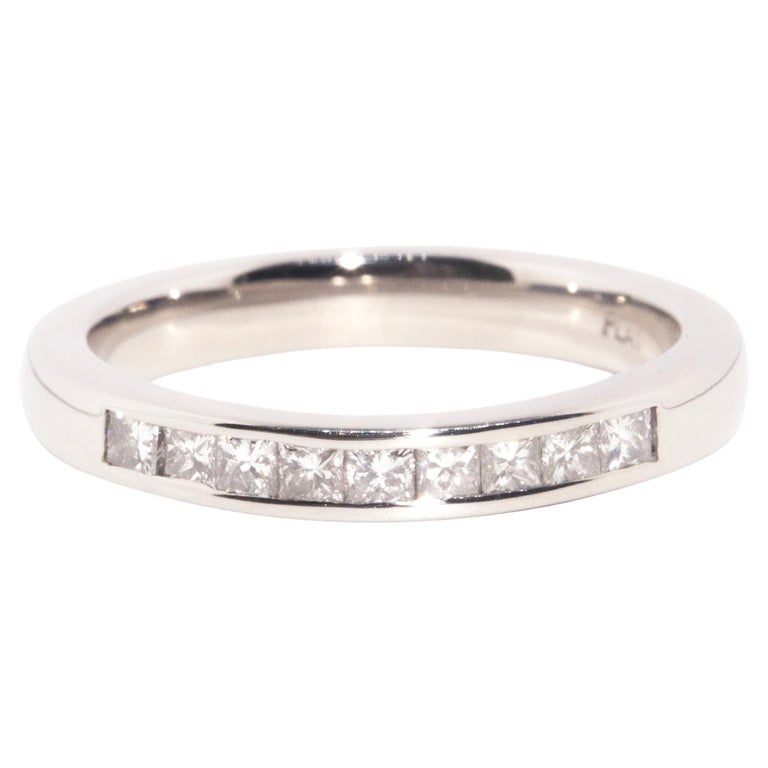 Contemporary Platinum Channel Set Princess Cut Diamond Eternity Band ...