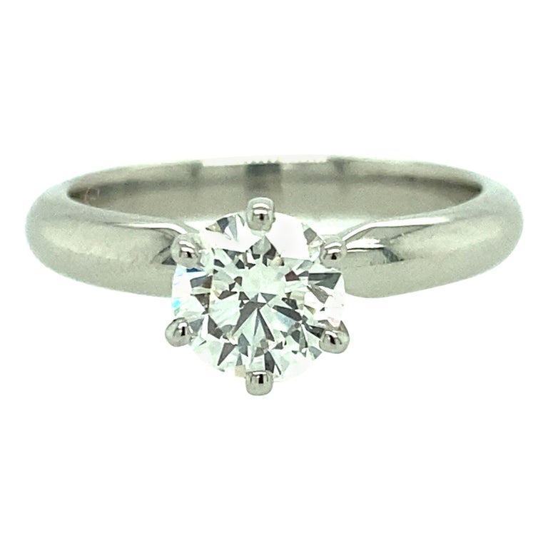 Platinum Solitaire 1.01 Carat Diamond Engagement Ring For Sale at 1stDibs