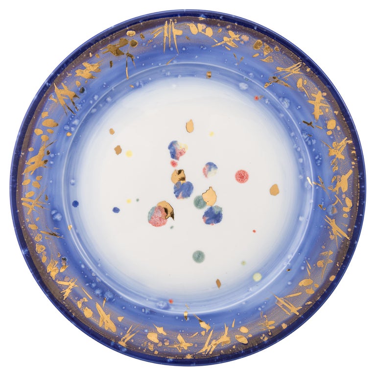 Contemporary Platter Gold Hand Painted Plate Porcelain Tableware For ...