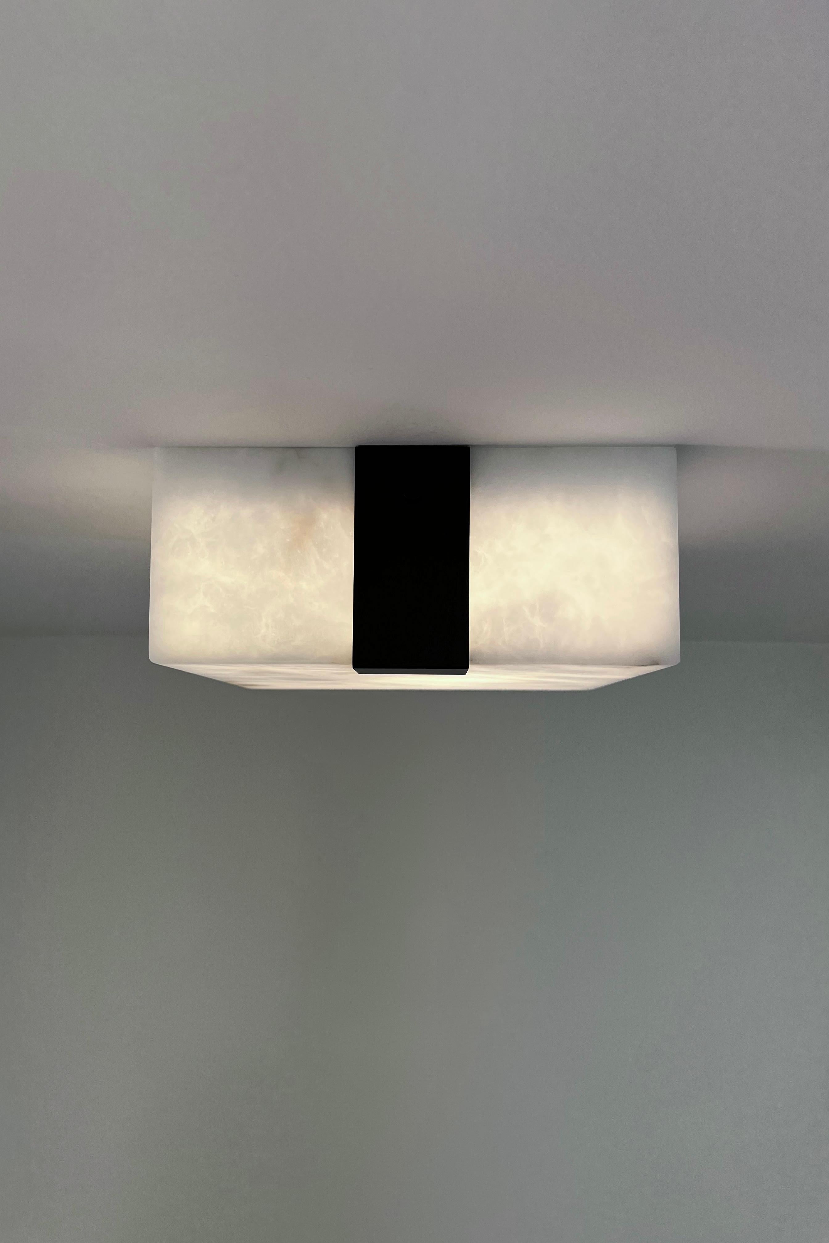 Contemporary Ponti Flush Mount 002A-2C in Alabaster by Orphan Work For Sale at 1stDibs