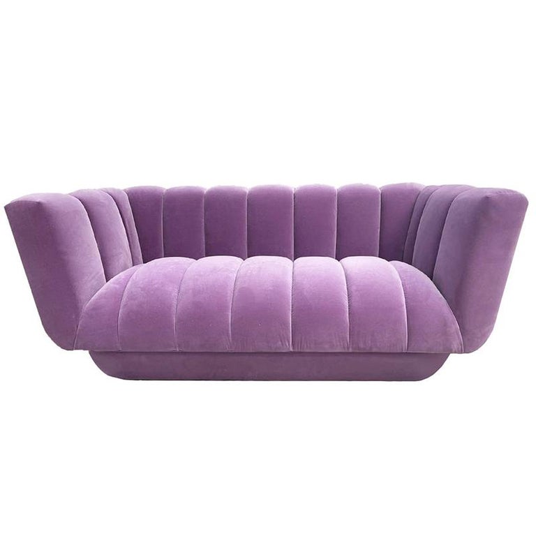 Contemporary Post Modern Style Lilac Velvet Beirut Sofa Handmade and ...