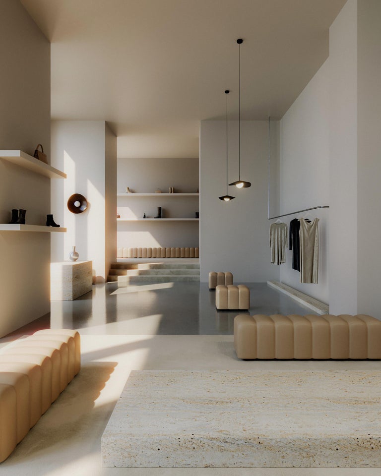 Contemporary Pouf 'Studio' by Norr11, Barnum Bouclé 24 For Sale at 1stDibs