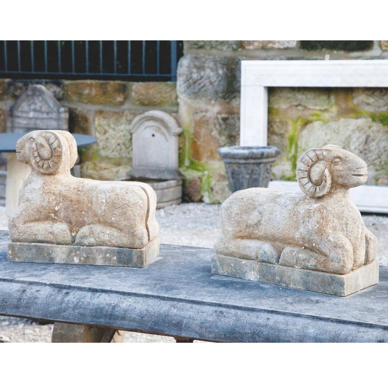 Contemporary Rams Stone Sculptures at 1stDibs