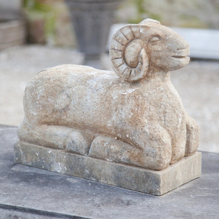 Contemporary Rams Stone Sculptures at 1stDibs