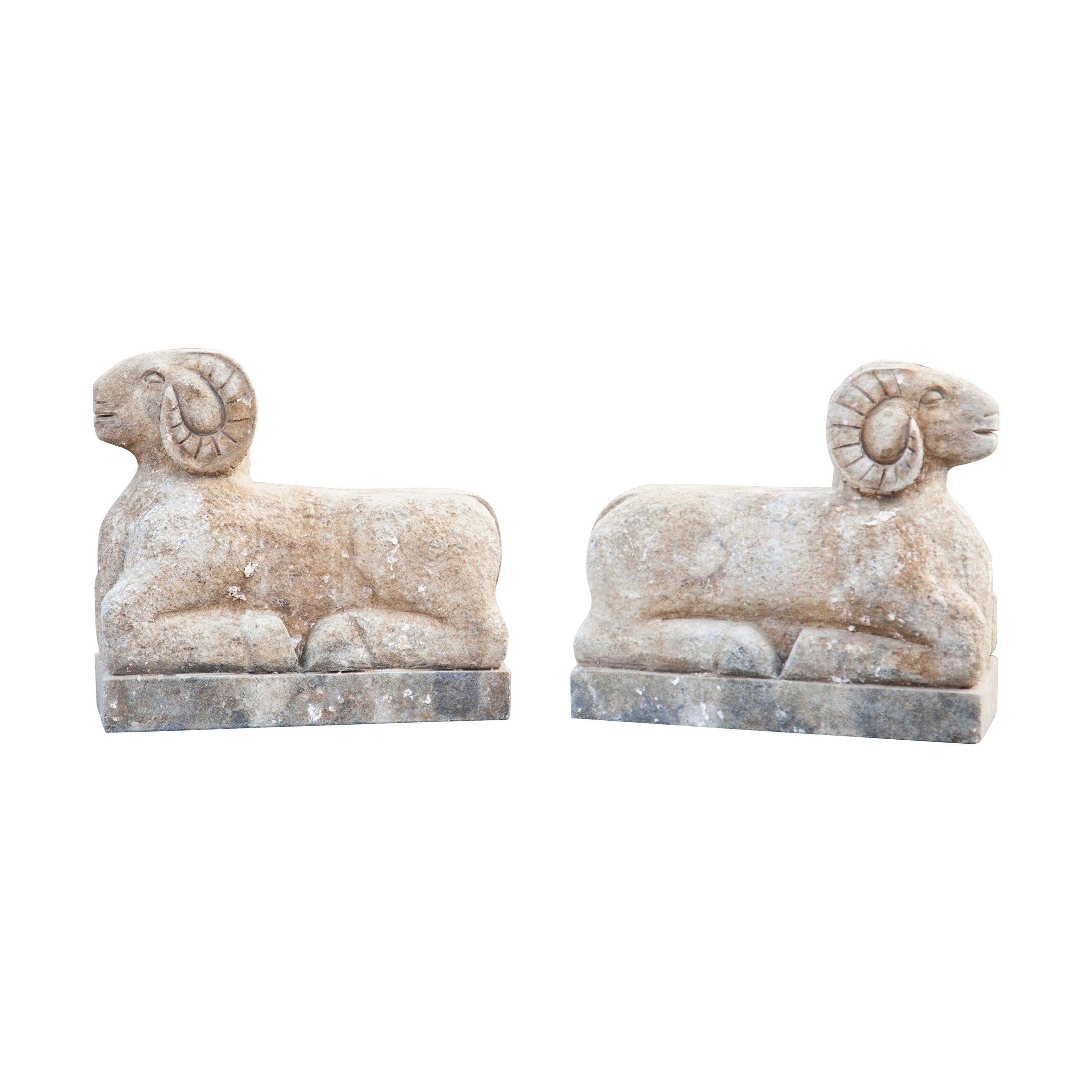 Contemporary Rams Stone Sculptures at 1stDibs